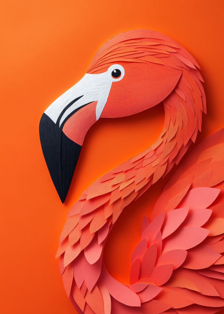 'Paper Flamingo Art' Poster, picture, metal print, paint by Mason Clark ...