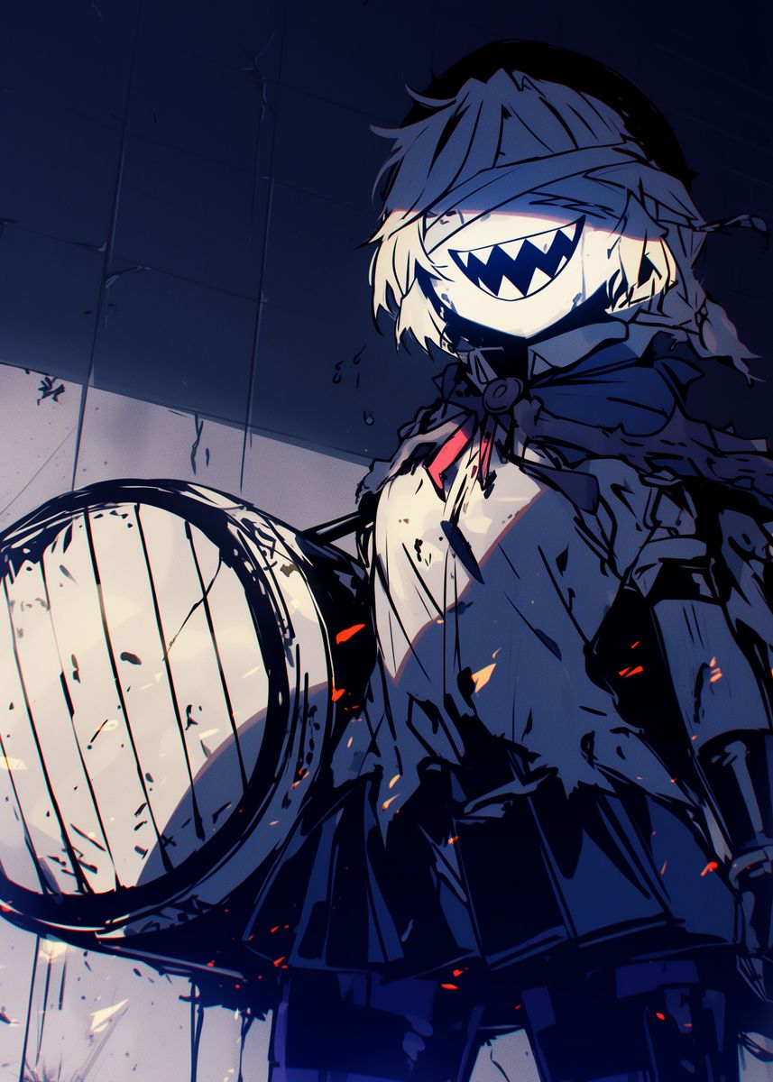 'Anime Girl with Barrel' Poster, picture, metal print, paint by ...