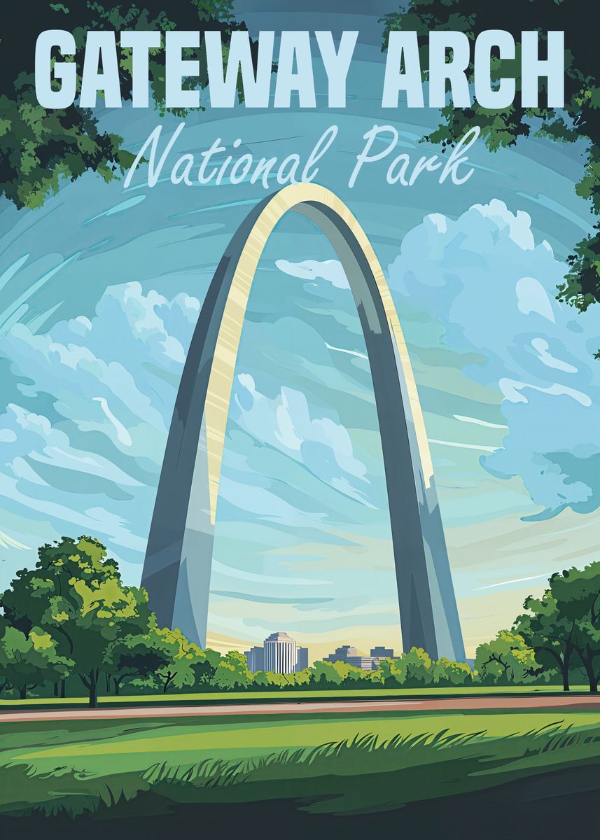 'Gateway Arch National Park Poster' Poster, picture, metal print, paint ...