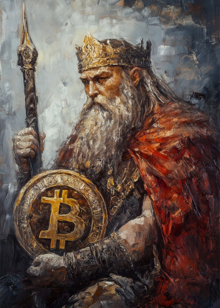 'Bitcoin King Painting' Poster, picture, metal print, paint by Cee9inee ...