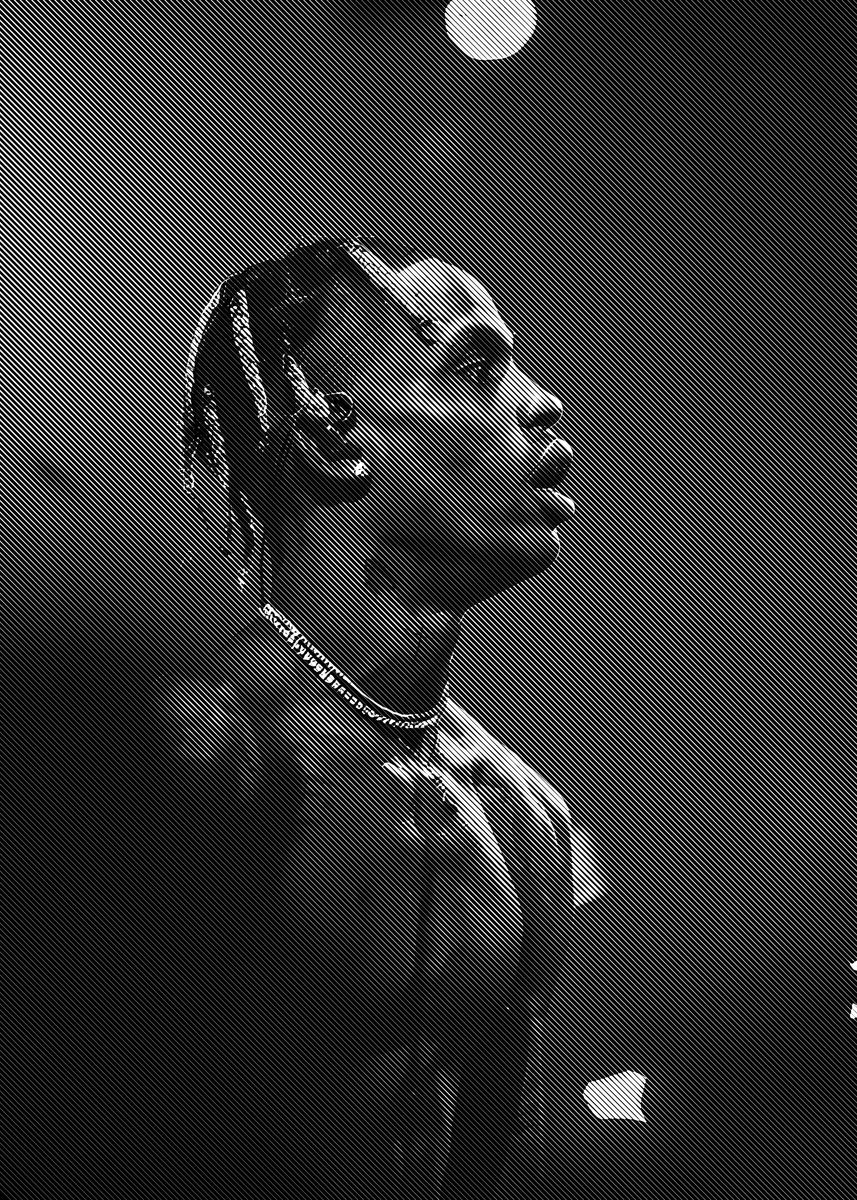 'Travis Scott Portrait' Poster, picture, metal print, paint by ...