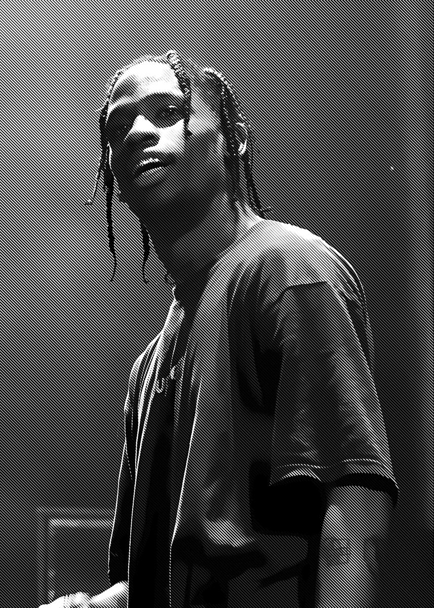 'Travis Scott Portrait' Poster, picture, metal print, paint by ...