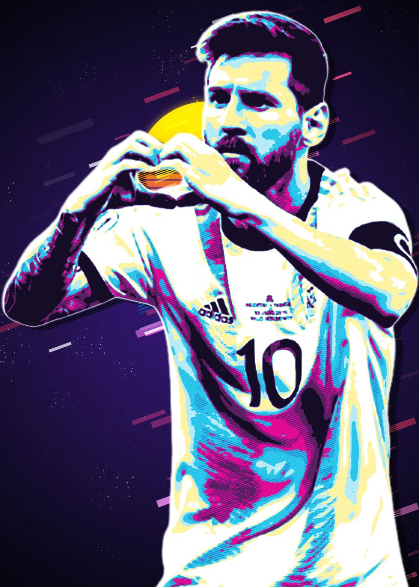 'Messi Heart Poster' Poster, picture, metal print, paint by SOLIK ...