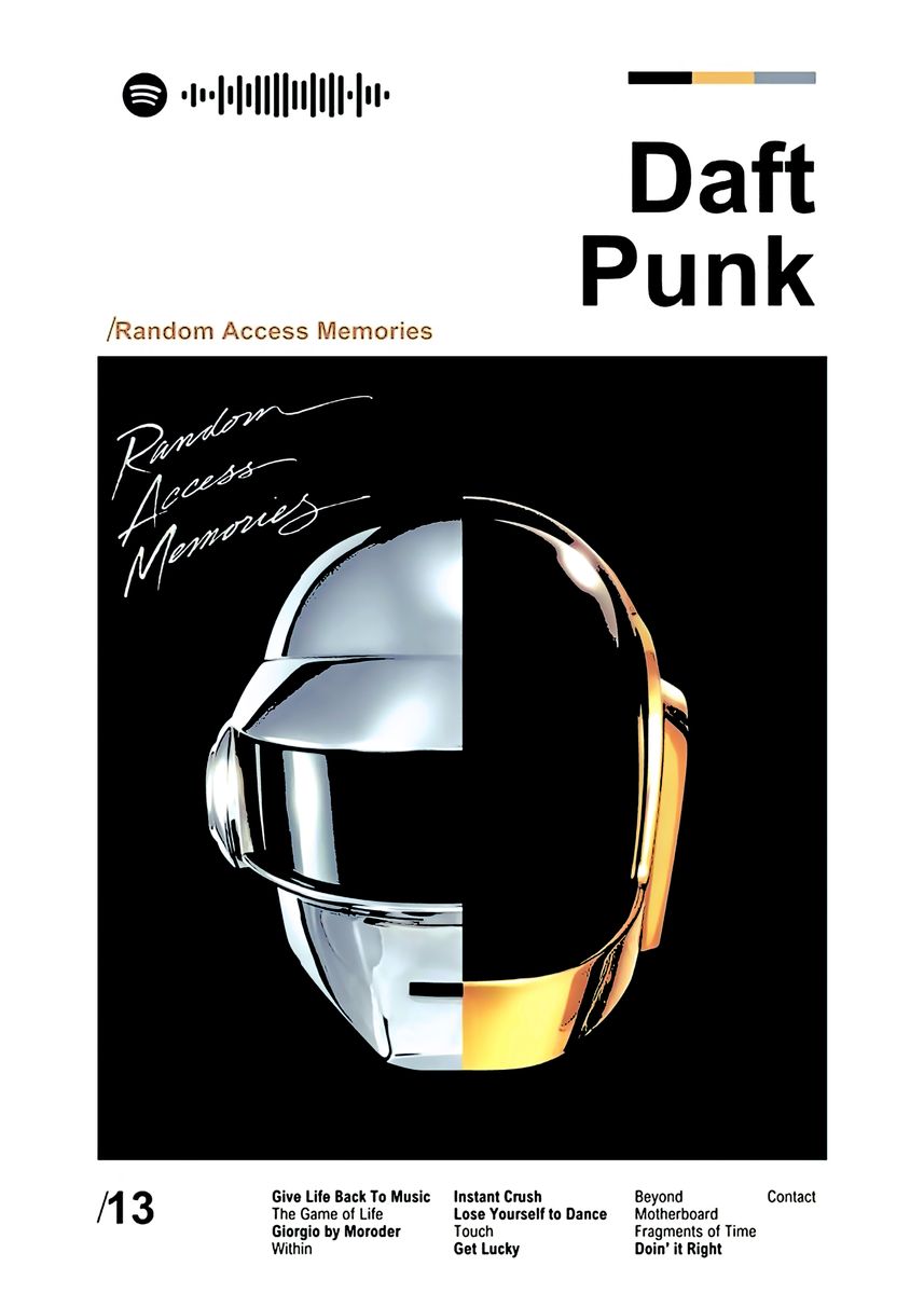 'Daft Punk Random Access Memories Album Cover' Poster, picture, metal ...