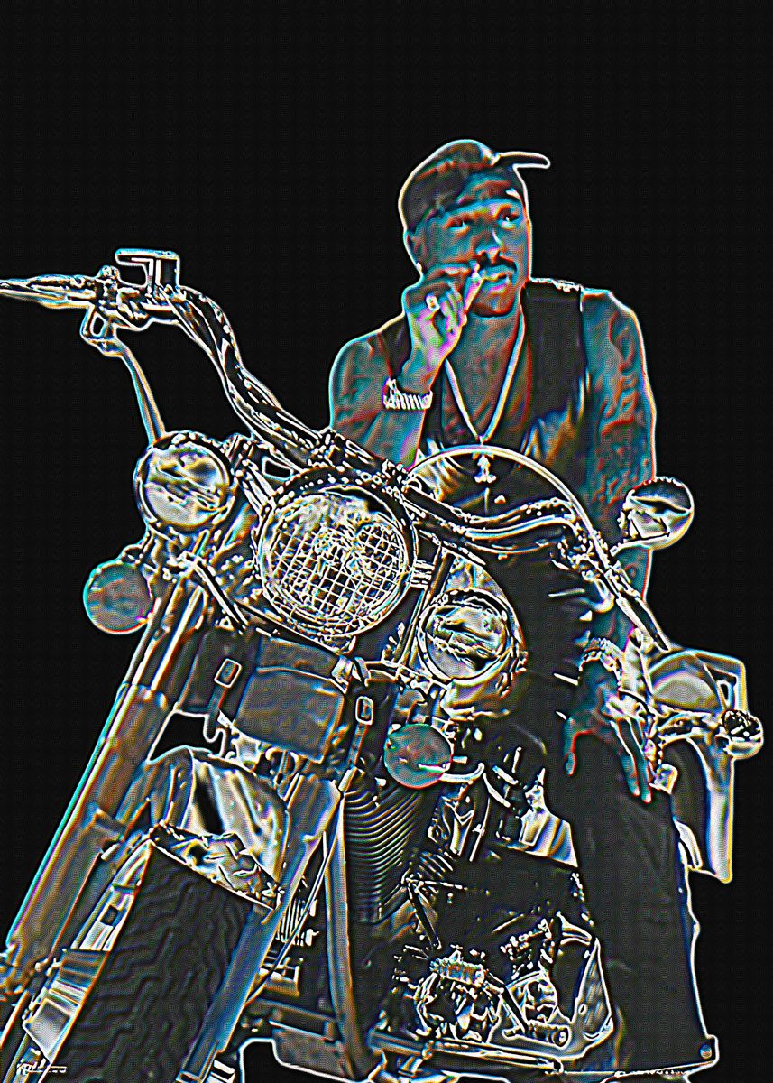 'Tupac Shakur on Motorcycle' Poster, picture, metal print, paint by ...