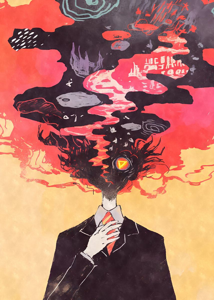 'Abstract Weirdcore Man' Poster, picture, metal print, paint by Masaki ...