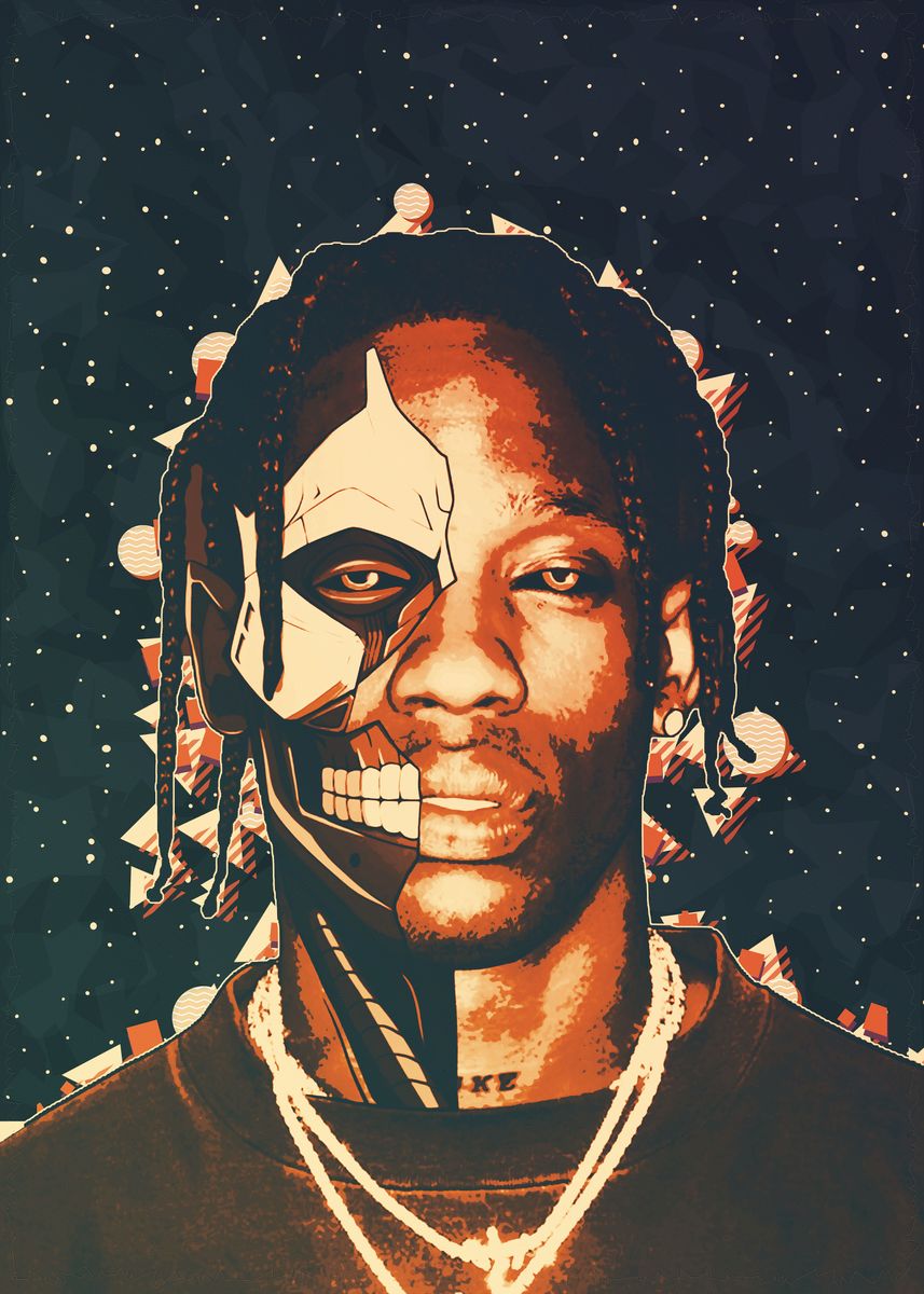 'Travis Scott Skull Art' Poster, picture, metal print, paint by semar ...