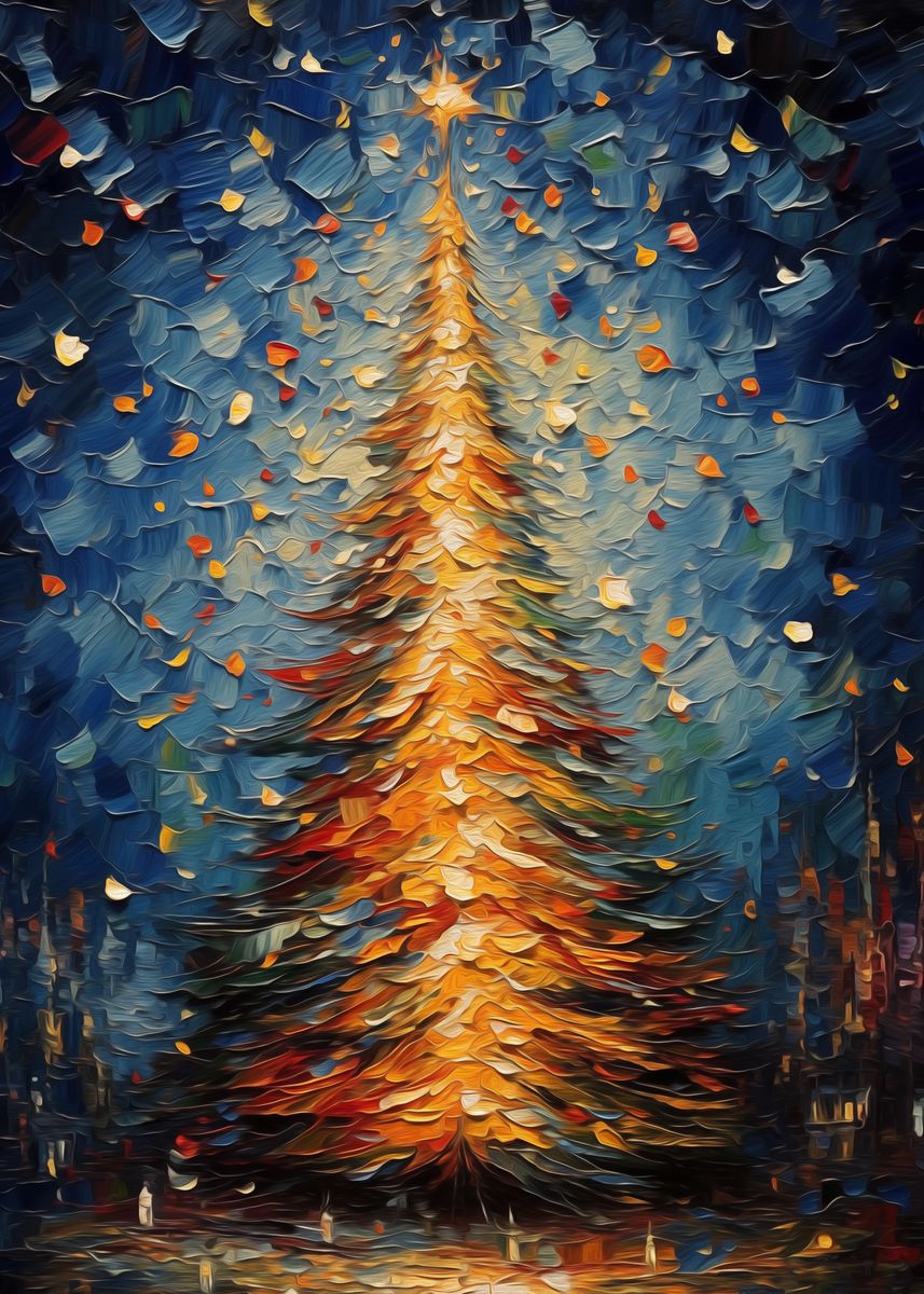'Abstract Christmas Tree' Poster, picture, metal print, paint by Chris ...