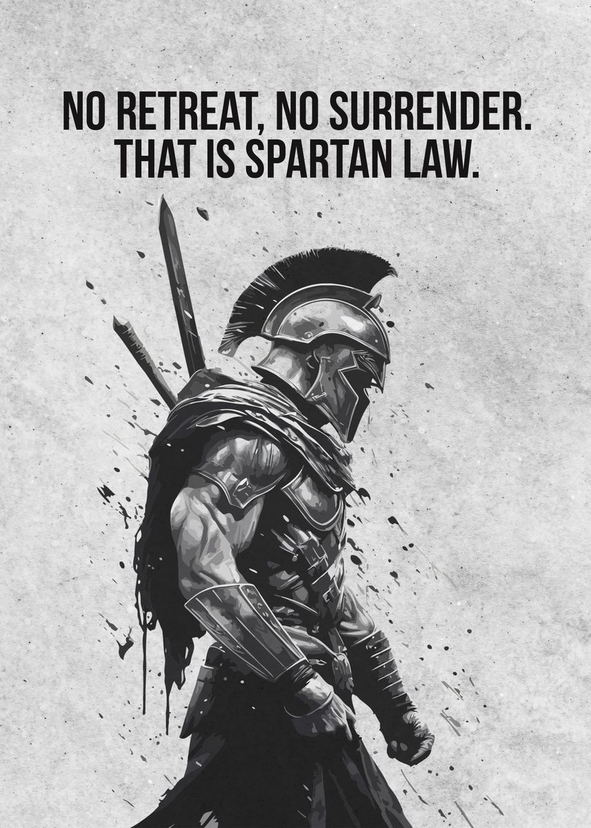 'Spartan Warrior Quote' Poster, picture, metal print, paint by Quote ...