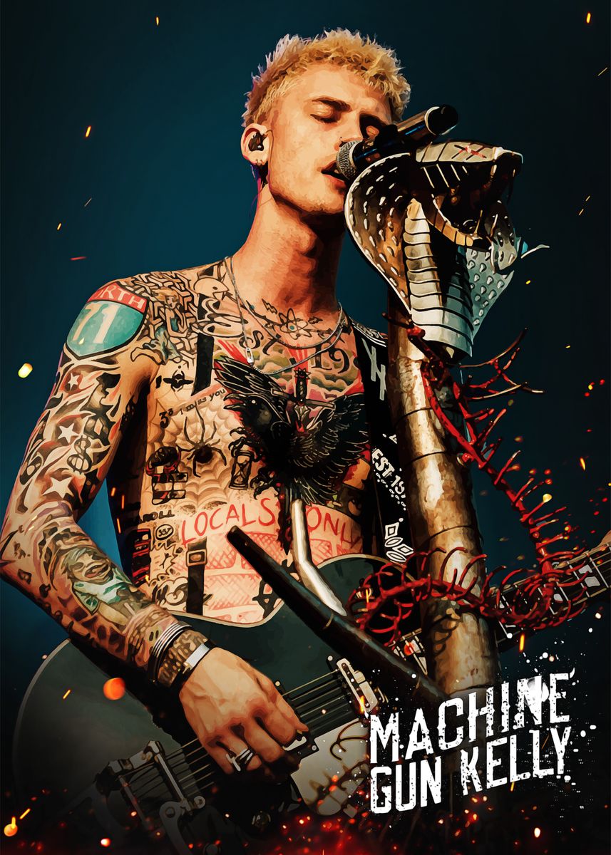 'Machine Gun Kelly' Poster, picture, metal print, paint by Micho ...