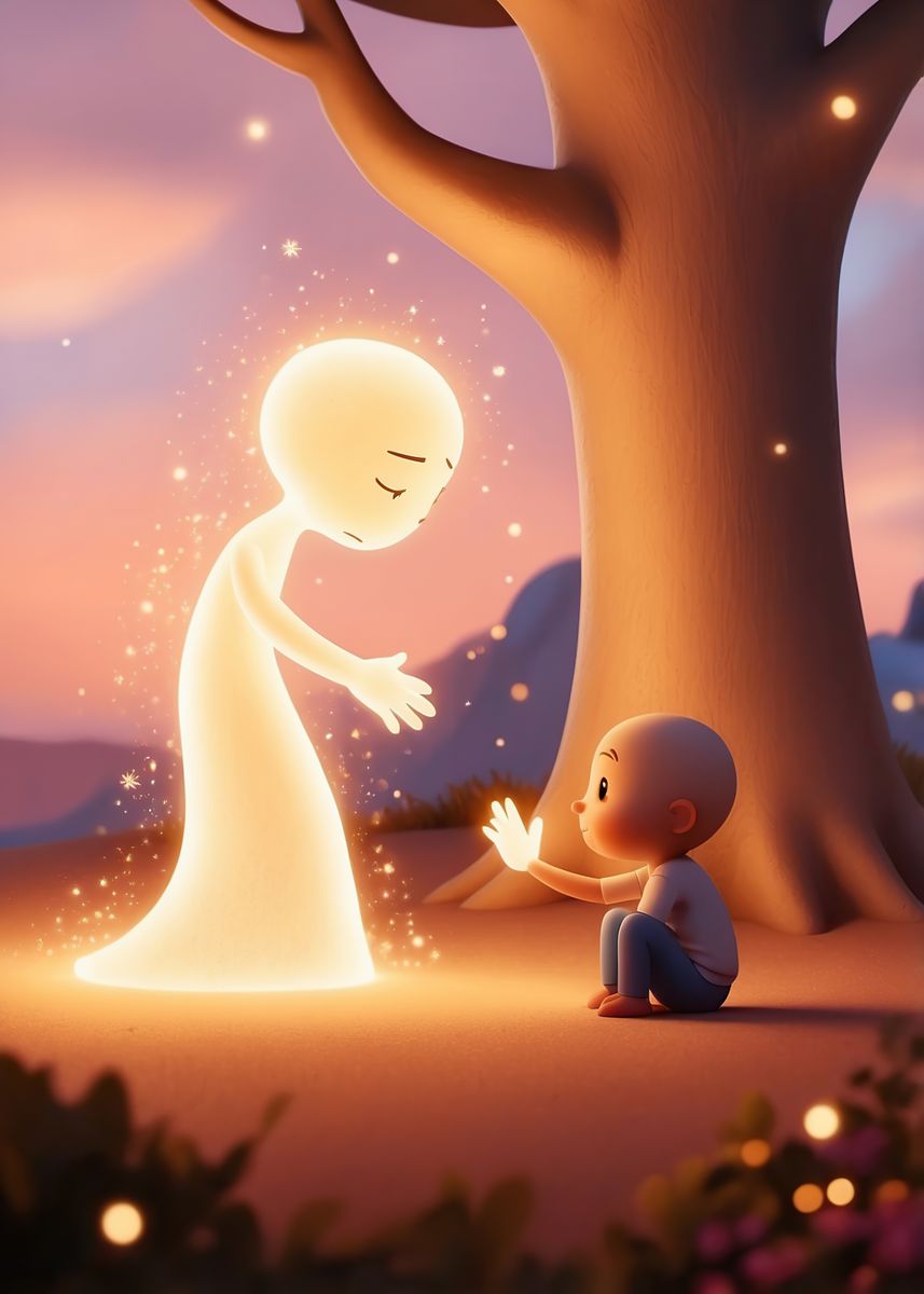 'Glowing Spirit and Boy' Poster, picture, metal print, paint by Balmond ...
