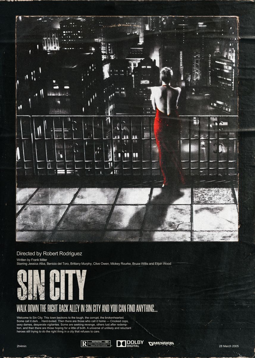 'Sin City ' Poster, picture, metal print, paint by Nerdworld 1 | Displate