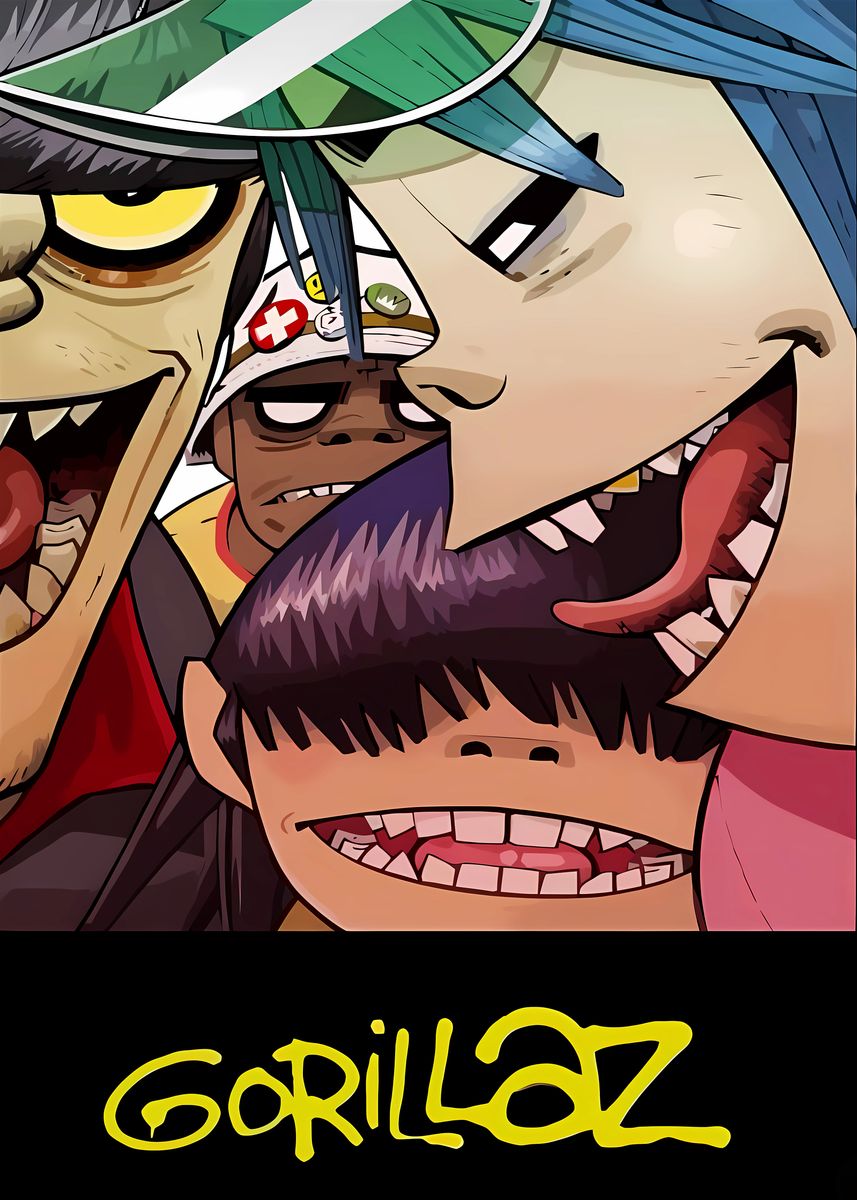 'Gorillaz Band Members' Poster, picture, metal print, paint by hendra ...
