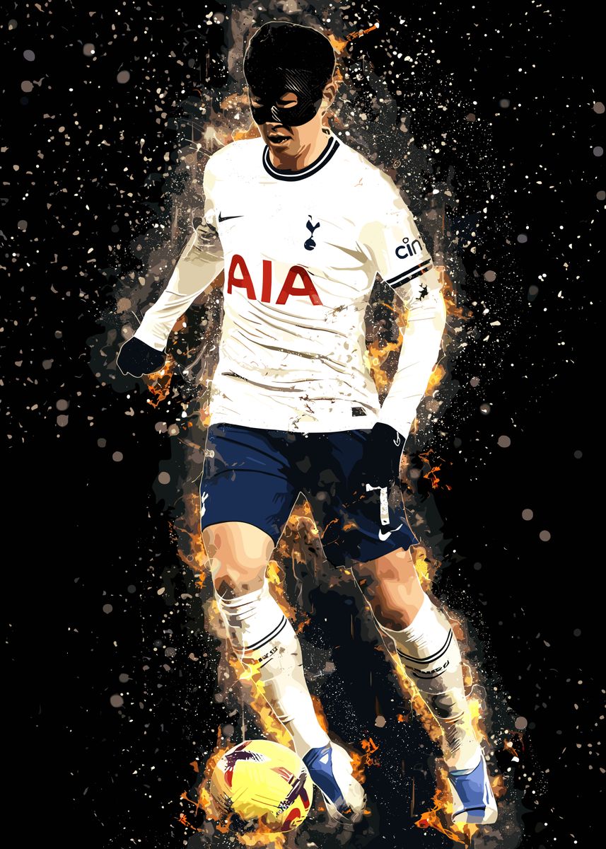 'Son Heung-min Football Art' Poster, picture, metal print, paint by Zee ...