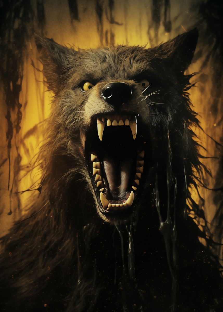'Werewolf Howl beast ' Poster, picture, metal print, paint by ...