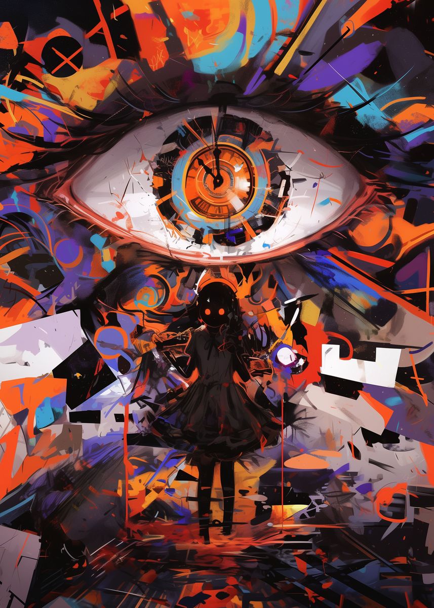 'Clockwork Eye' Poster, picture, metal print, paint by Luna Echo | Displate