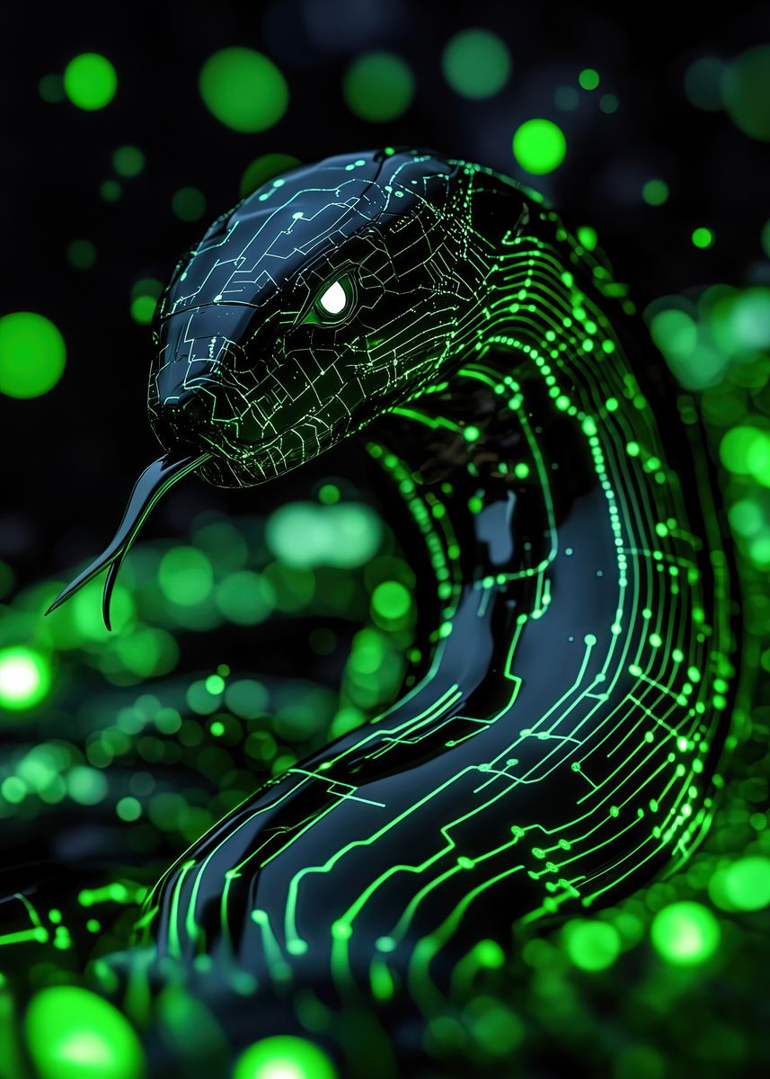 'Cybernetic Snake' Poster, picture, metal print, paint by Wall Harmonic ...