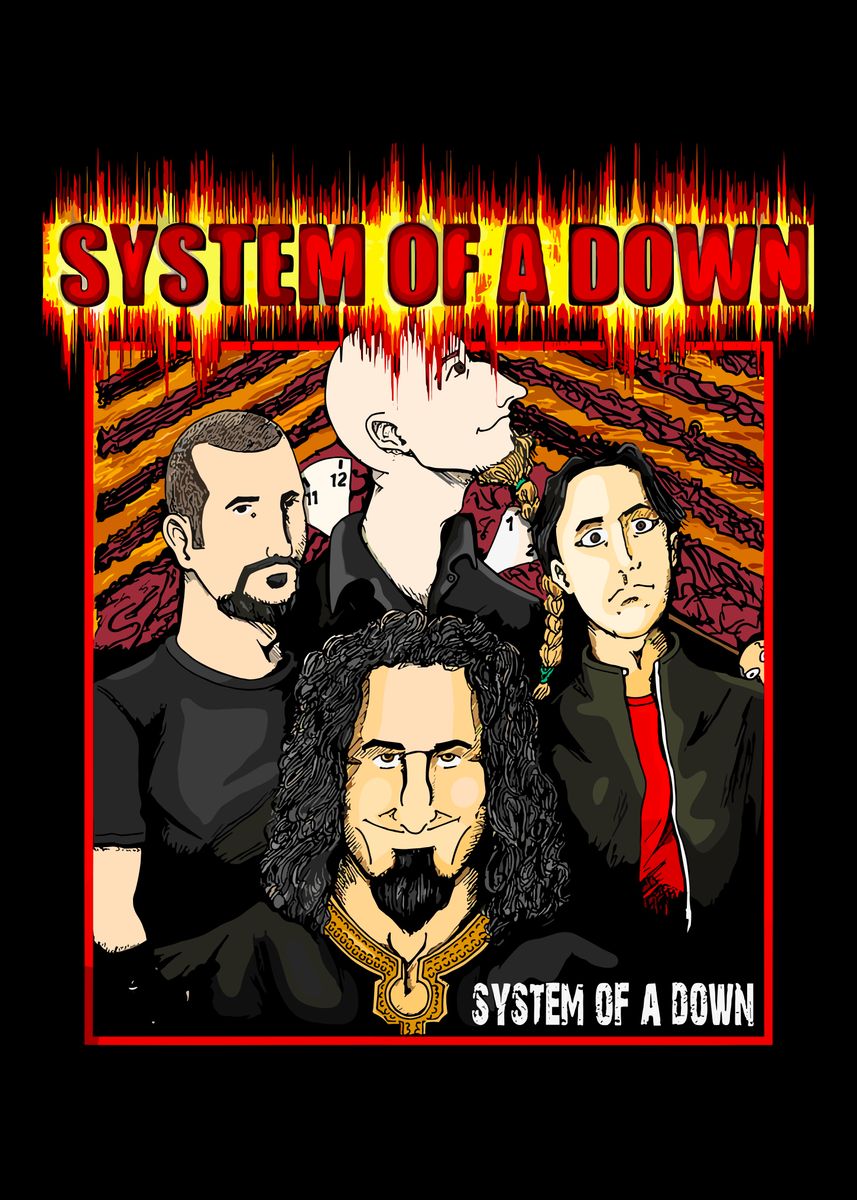 'System of a Down Band Illustration' Poster, picture, metal print ...