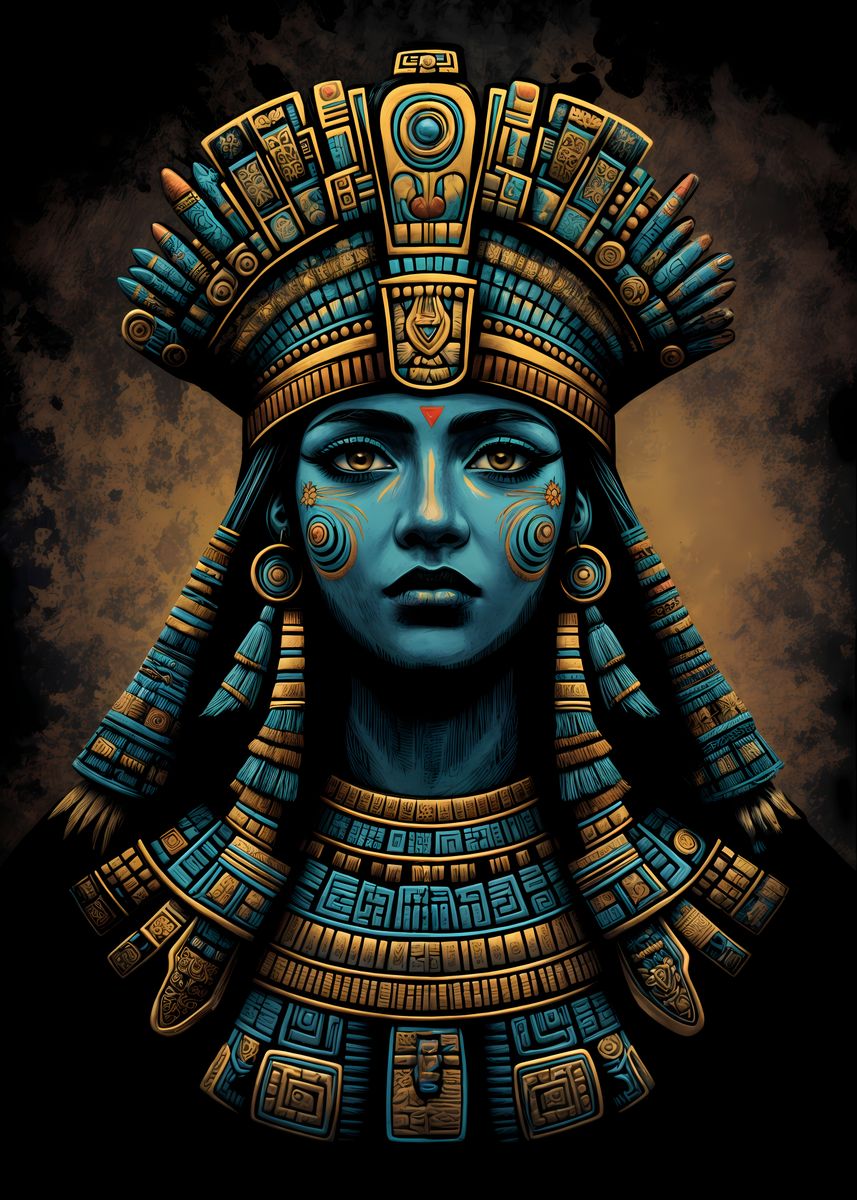 'Aztec Queen - Godess - Peru' Poster, picture, metal print, paint by ...