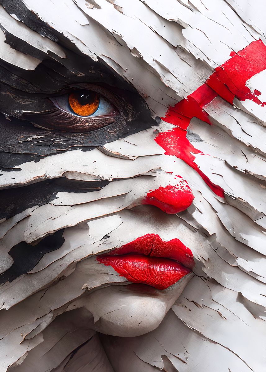 'Peeling Face Art' Poster, picture, metal print, paint by shakes | Displate