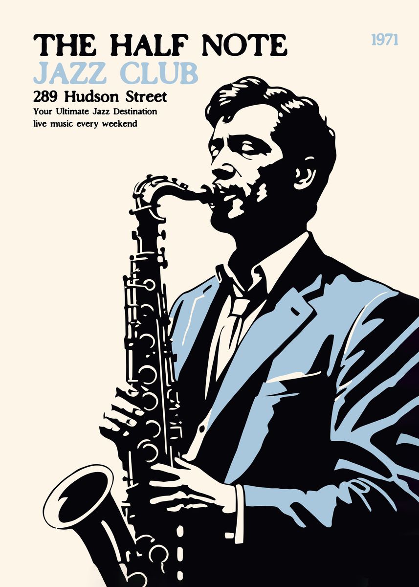 'Half Note Jazz Club Poster' Poster, picture, metal print, paint by ...