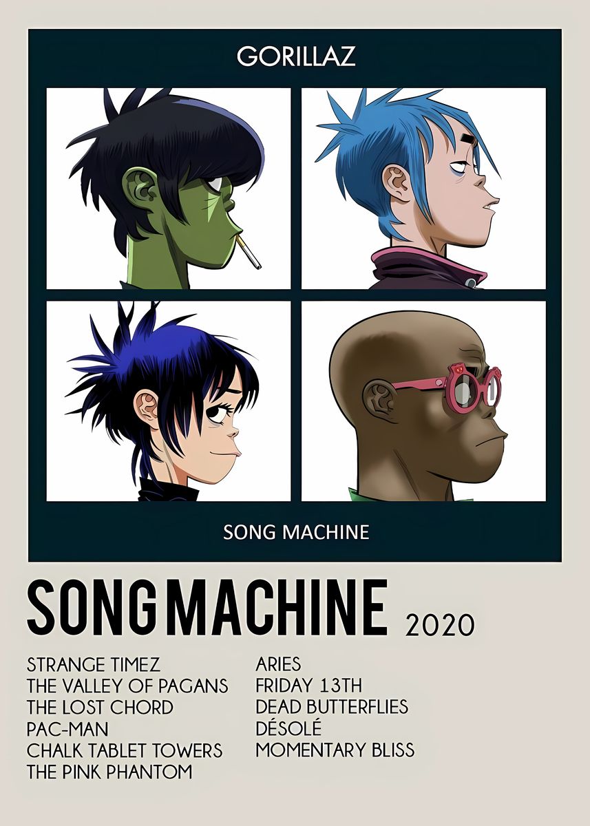 'Gorillaz Song Machine Album Cover' Poster, picture, metal print, paint ...