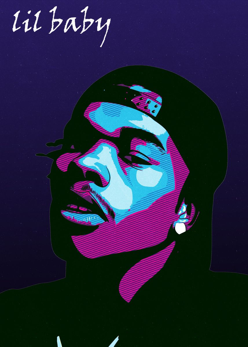 'Lil Baby Portrait' Poster, picture, metal print, paint by ron art ...