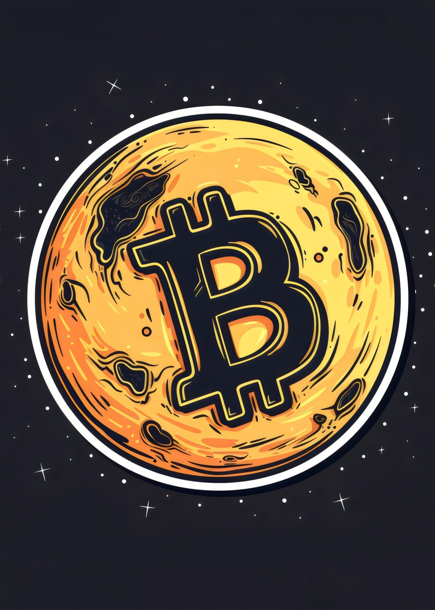 'Bitcoin to the moon' Poster, picture, metal print, paint by Cee9inee ...