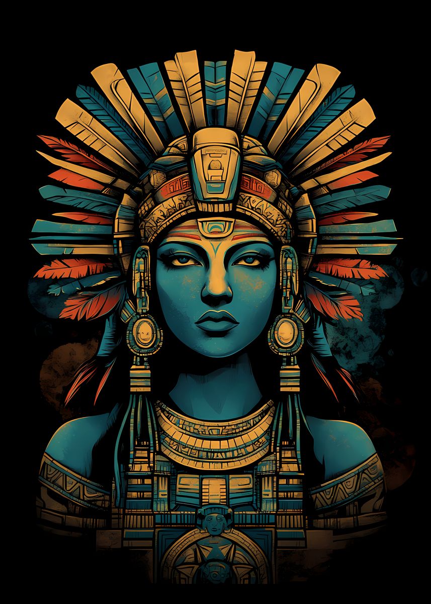 'Aztec Warrior Woman' Poster, picture, metal print, paint by Conhuir ...