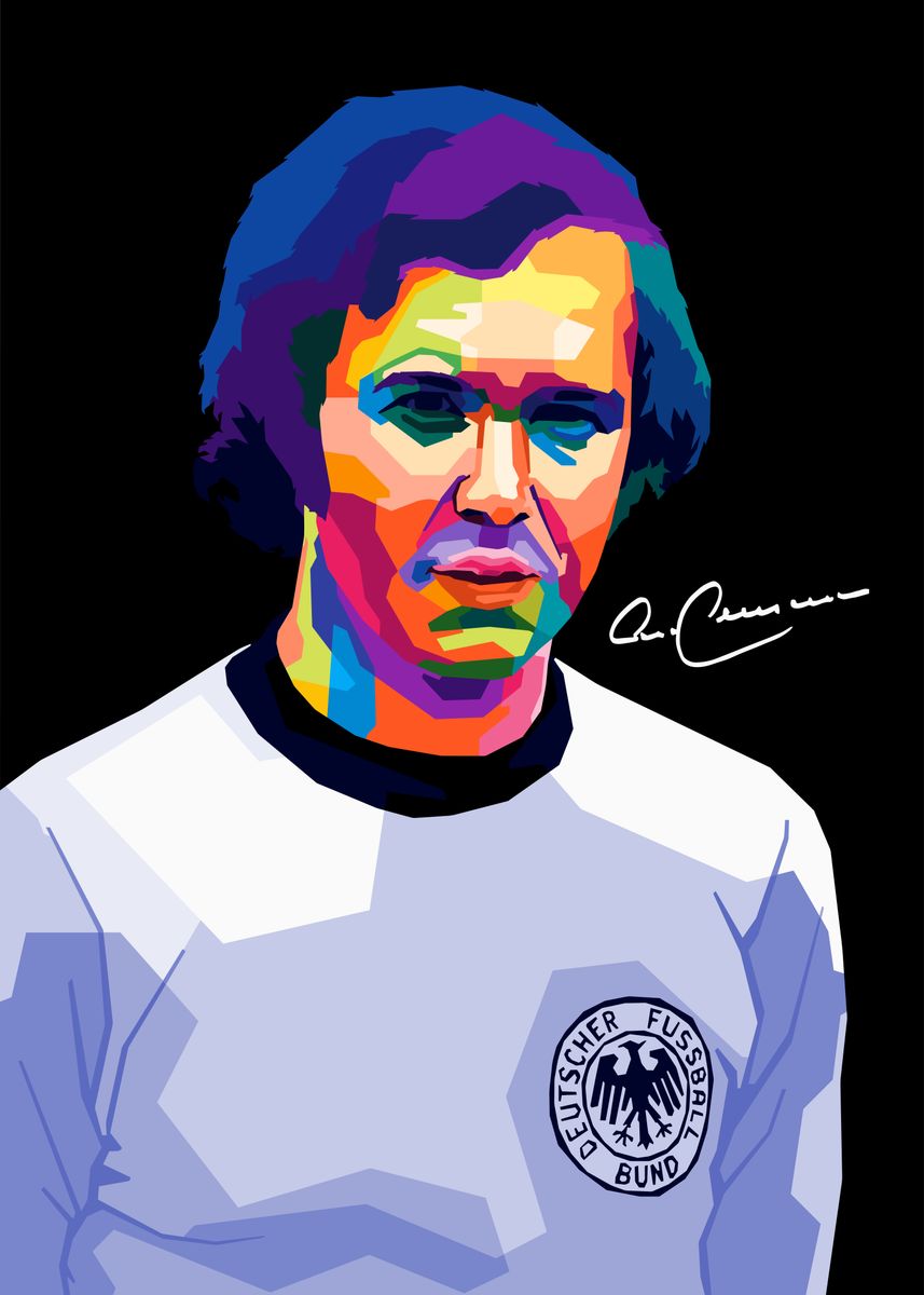 'Franz Beckenbauer Wpap Pop Art' Poster, picture, metal print, paint by ...