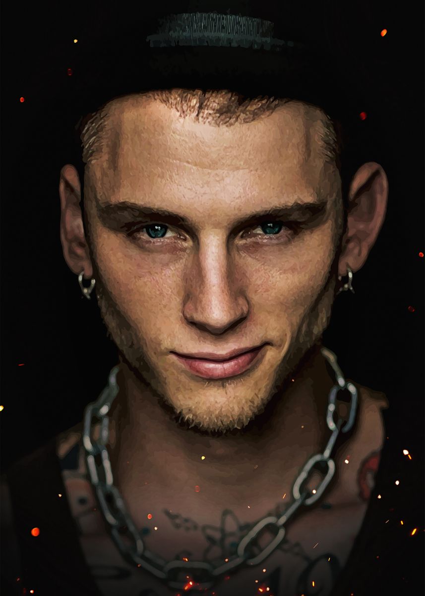 'Machine Gun Kelly Portrait' Poster, picture, metal print, paint by ...