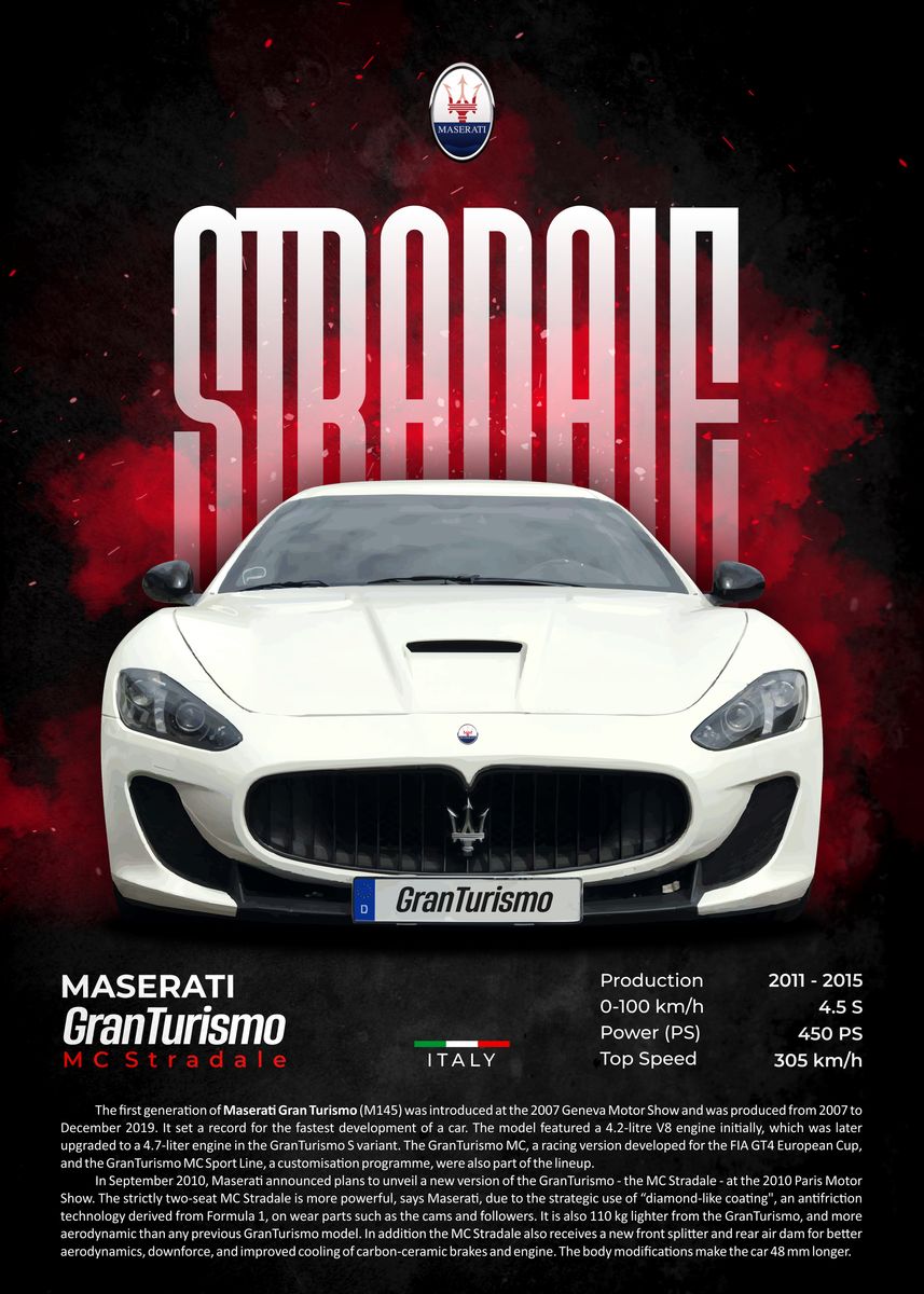 'Maserati GranTurismo MC Stradale' Poster, picture, metal print, paint ...