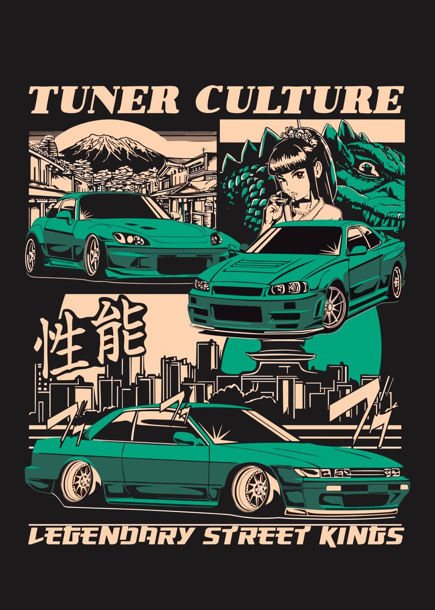 'Japanese Tuner Culture' Poster, picture, metal print, paint by Pargoy ...