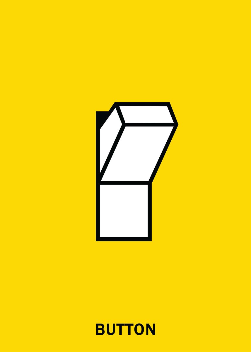 'Minimalist Button Design' Poster, picture, metal print, paint by ...