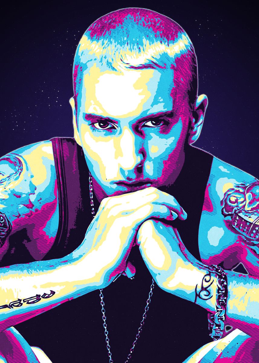 'Eminem Pop Art Portrait' Poster, picture, metal print, paint by ...
