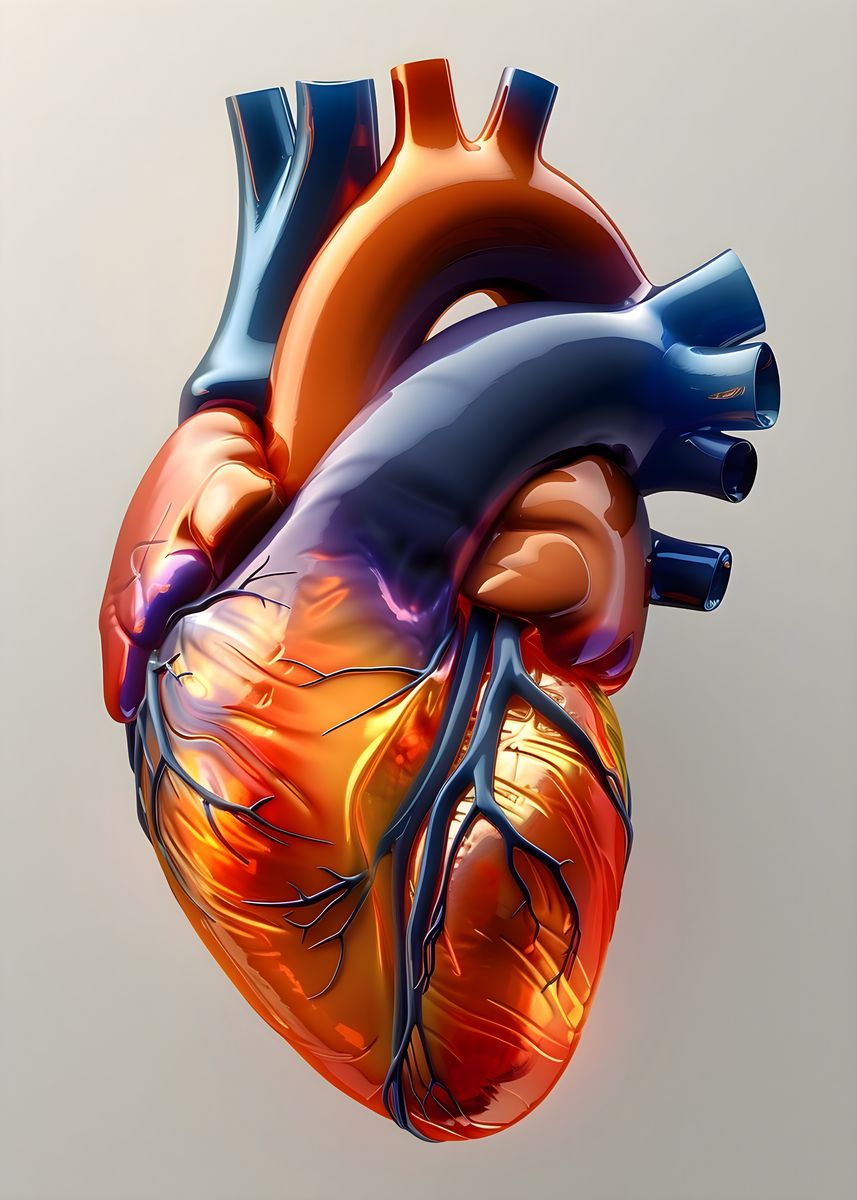'Anatomical Heart Sculpture' Poster, picture, metal print, paint by ...