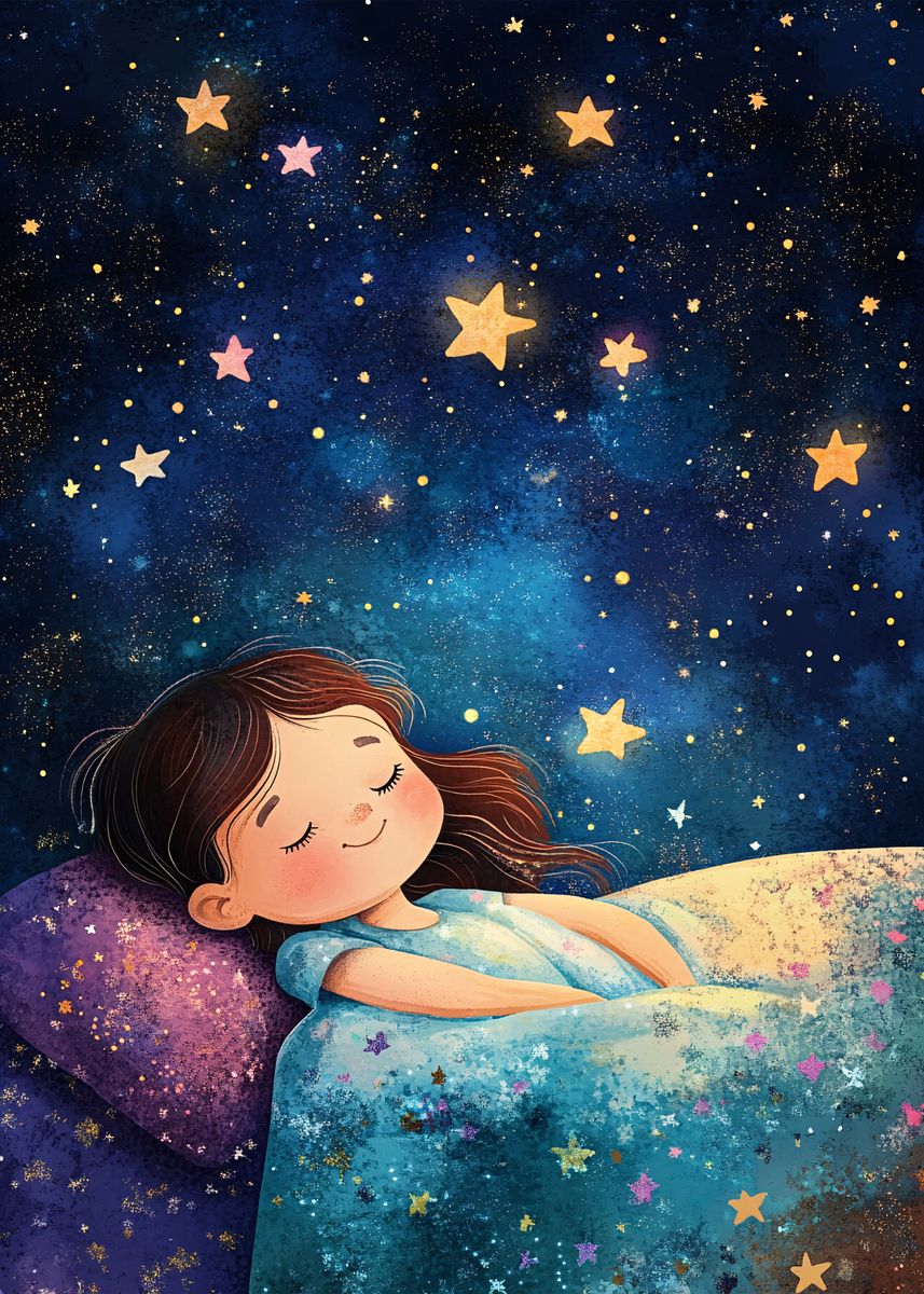 'Sleeping Under Stars' Poster, picture, metal print, paint by Leoni ...