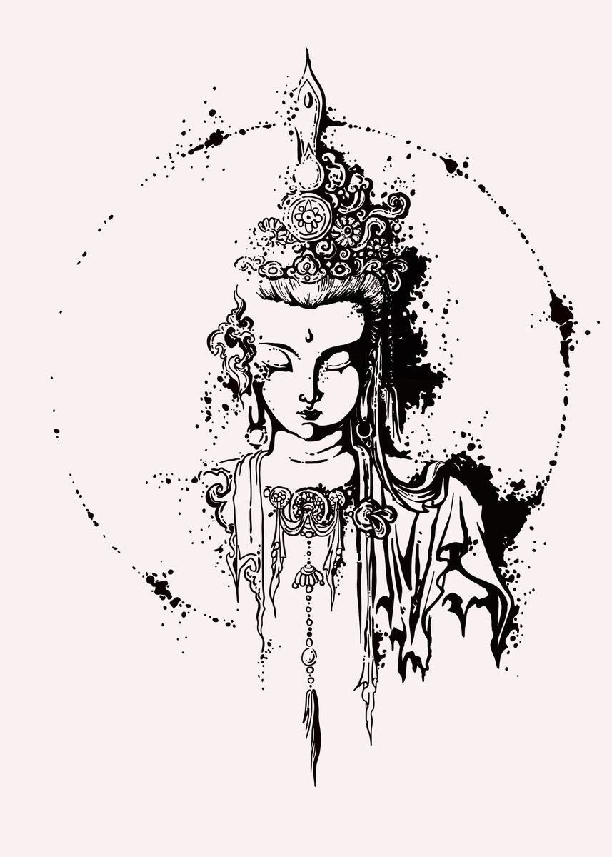 'Buddha Ink Illustration' Poster, picture, metal print, paint by tukang ...