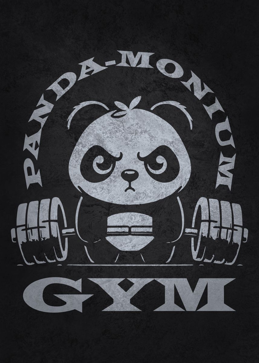 'Panda-Monium Gym - Kawaii Panda Workout' Poster, picture, metal print ...