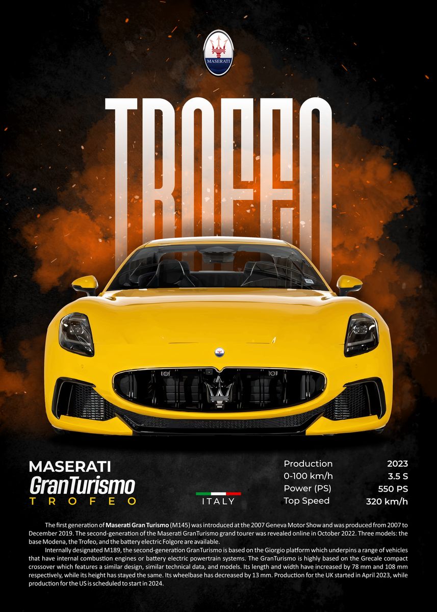 'Maserati GranTurismo Trofeo' Poster, picture, metal print, paint by ...