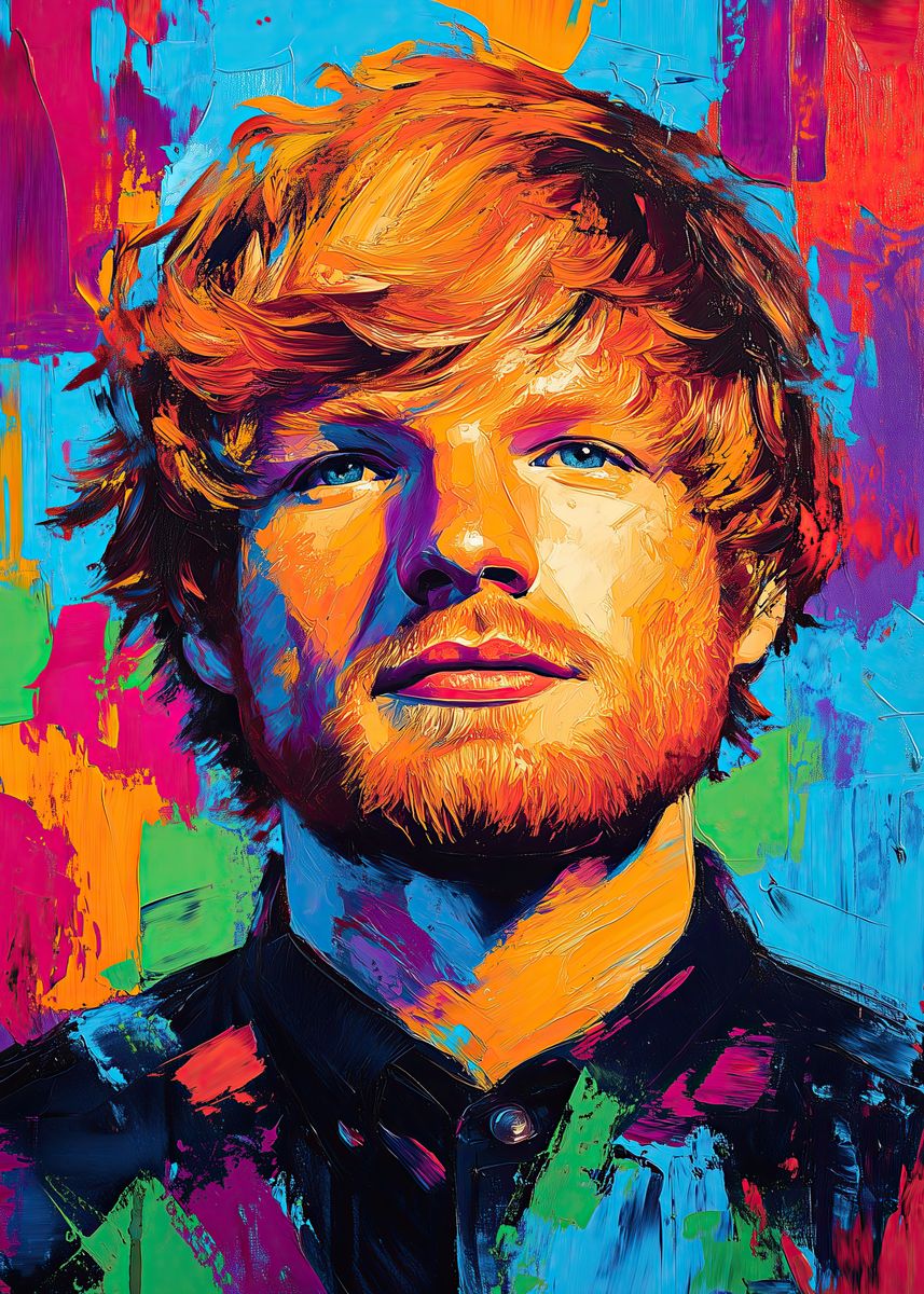 'Ed Sheeran Portrait Painting' Poster, picture, metal print, paint by ...