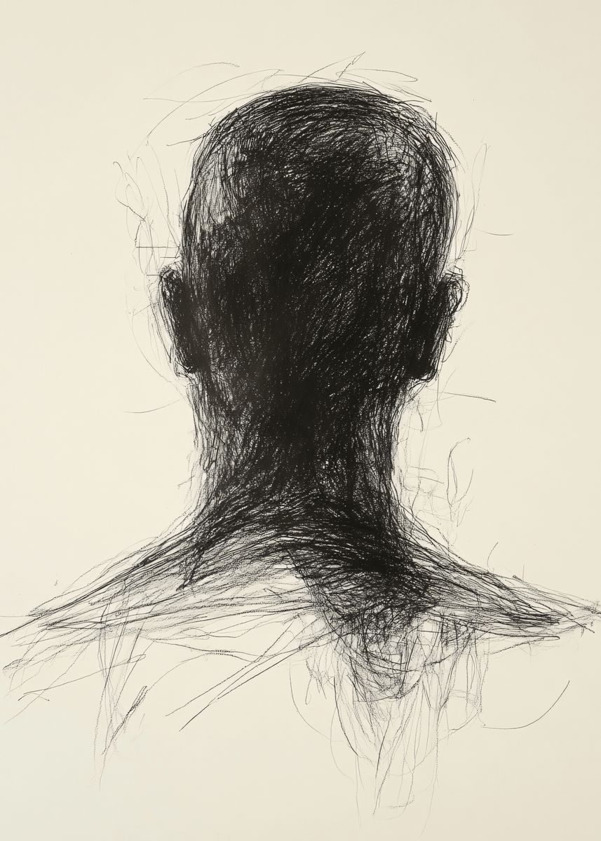 'Back of the Head Drawing' Poster, picture, metal print, paint by Up ...
