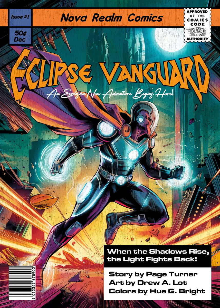 'Eclipse Vanguard Comic Cover' Poster, picture, metal print, paint by Steel Canvas Creations ...