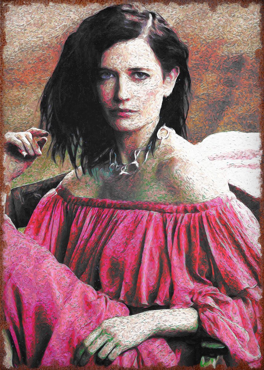 'eva green in Pink Dress' Poster, picture, metal print, paint by ...