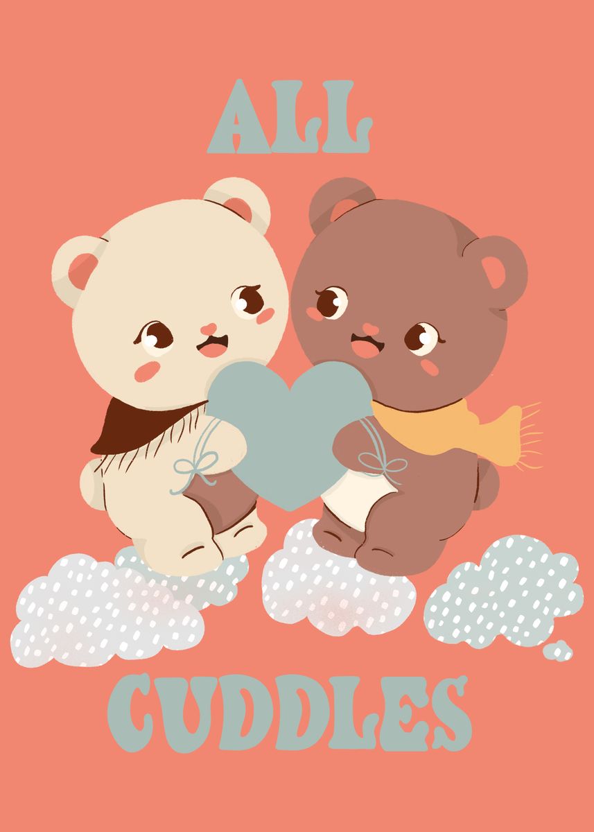 'Cuddle Bears' Poster, picture, metal print, paint by Shayblue | Displate
