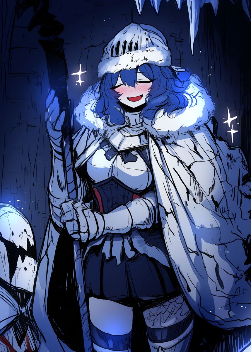 'Smiling Knight in White' Poster, picture, metal print, paint by ...