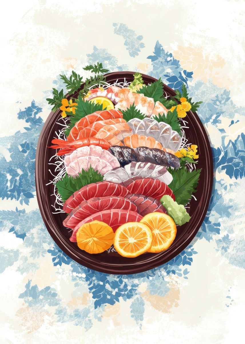 'Sashimi Platter' Poster, picture, metal print, paint by Usama Design ...