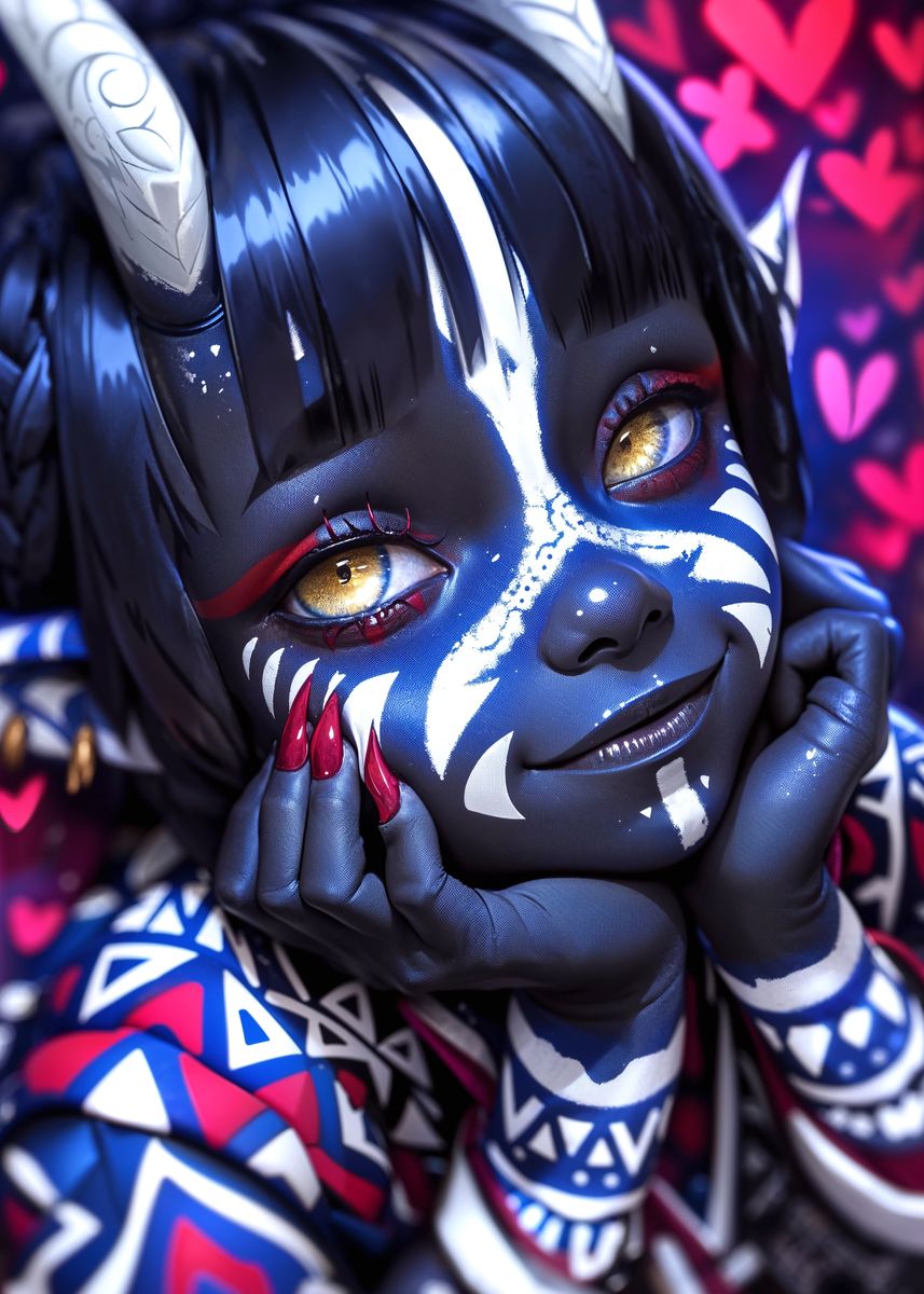 'Demon Girl Portrait' Poster, picture, metal print, paint by shakes ...