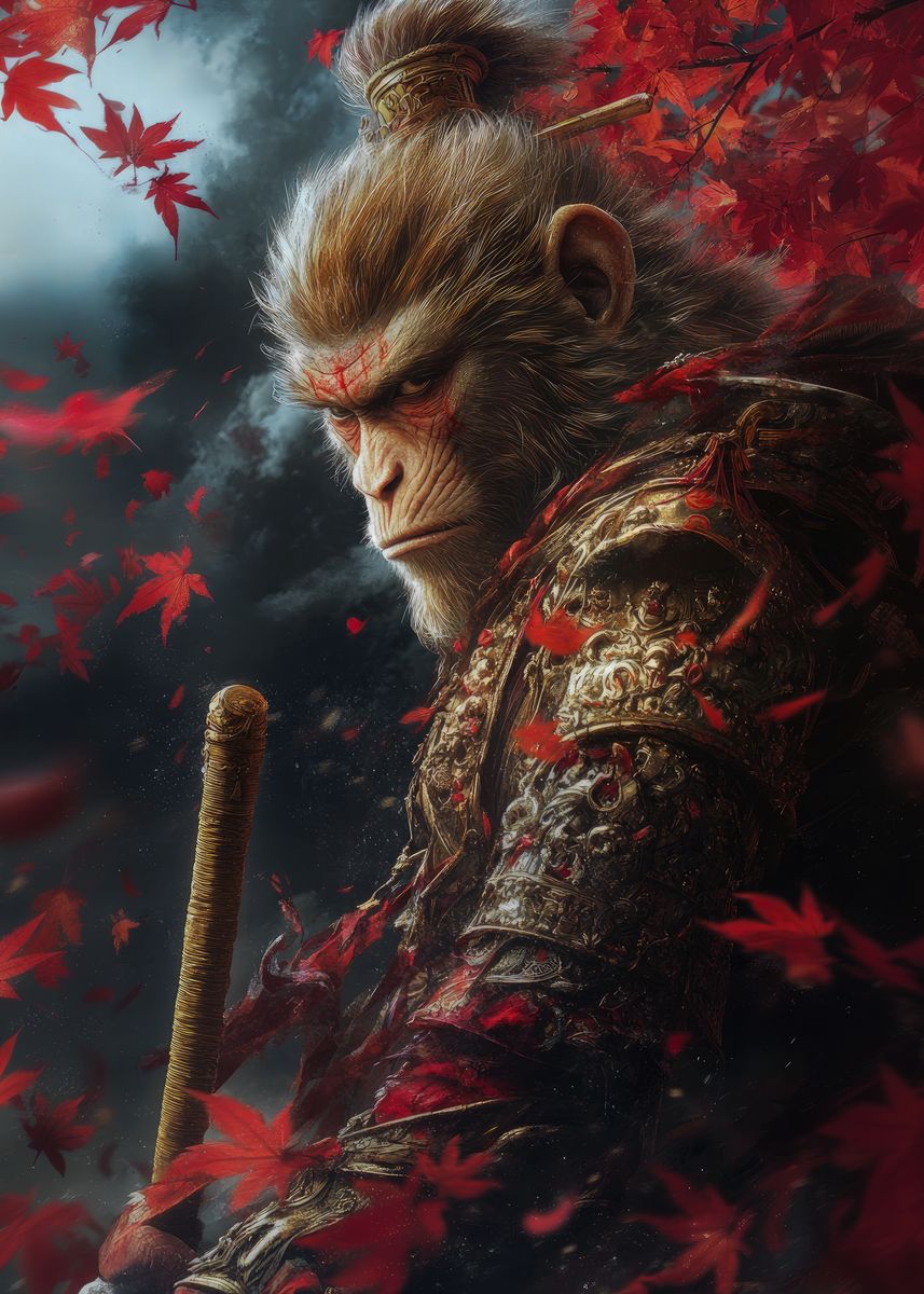 'Wukong the Monkey King ' Poster, picture, metal print, paint by Magic Galaxy | Displate