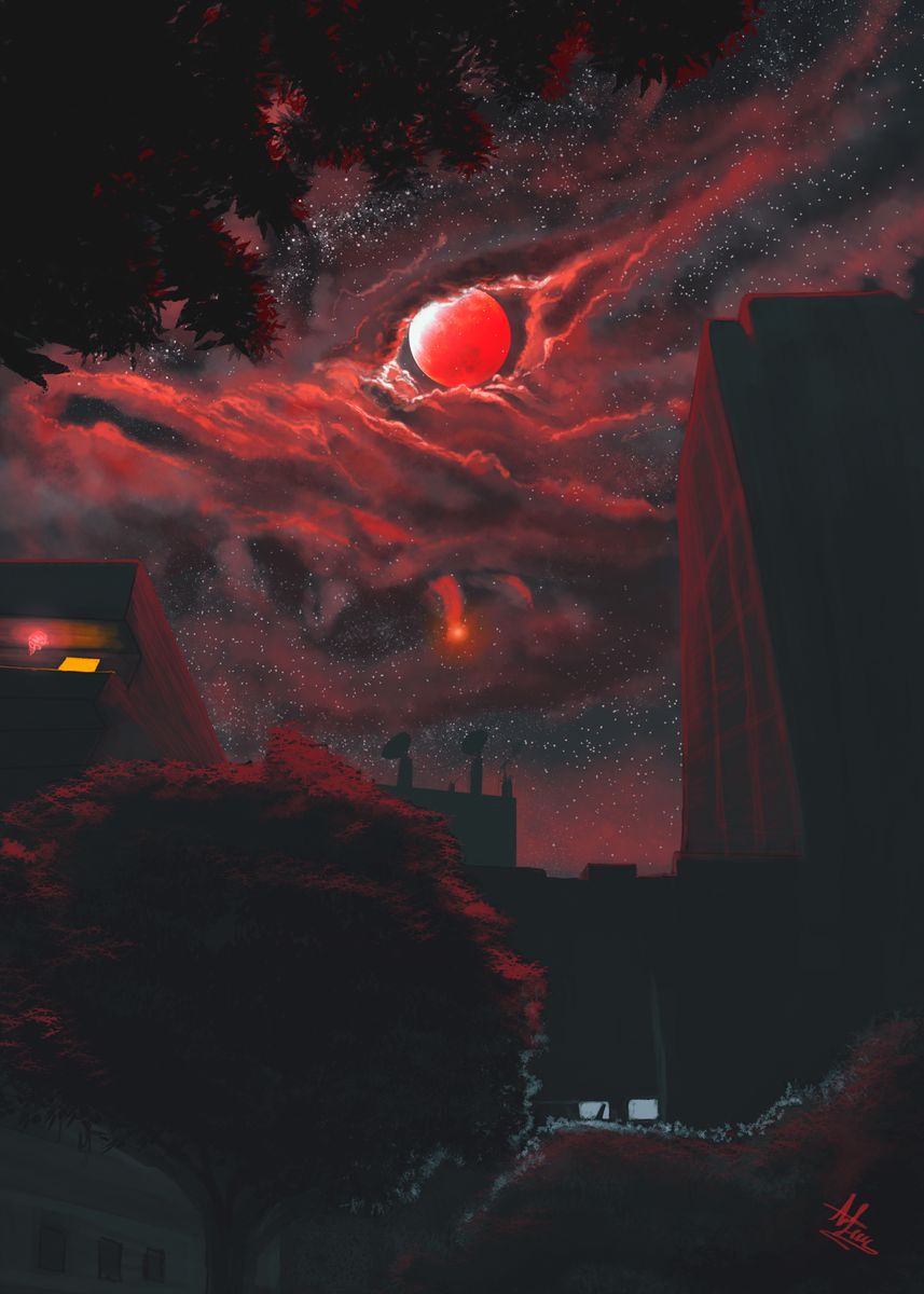 'Crimson Omen' Poster, picture, metal print, paint by Ahmed Arfeen ...